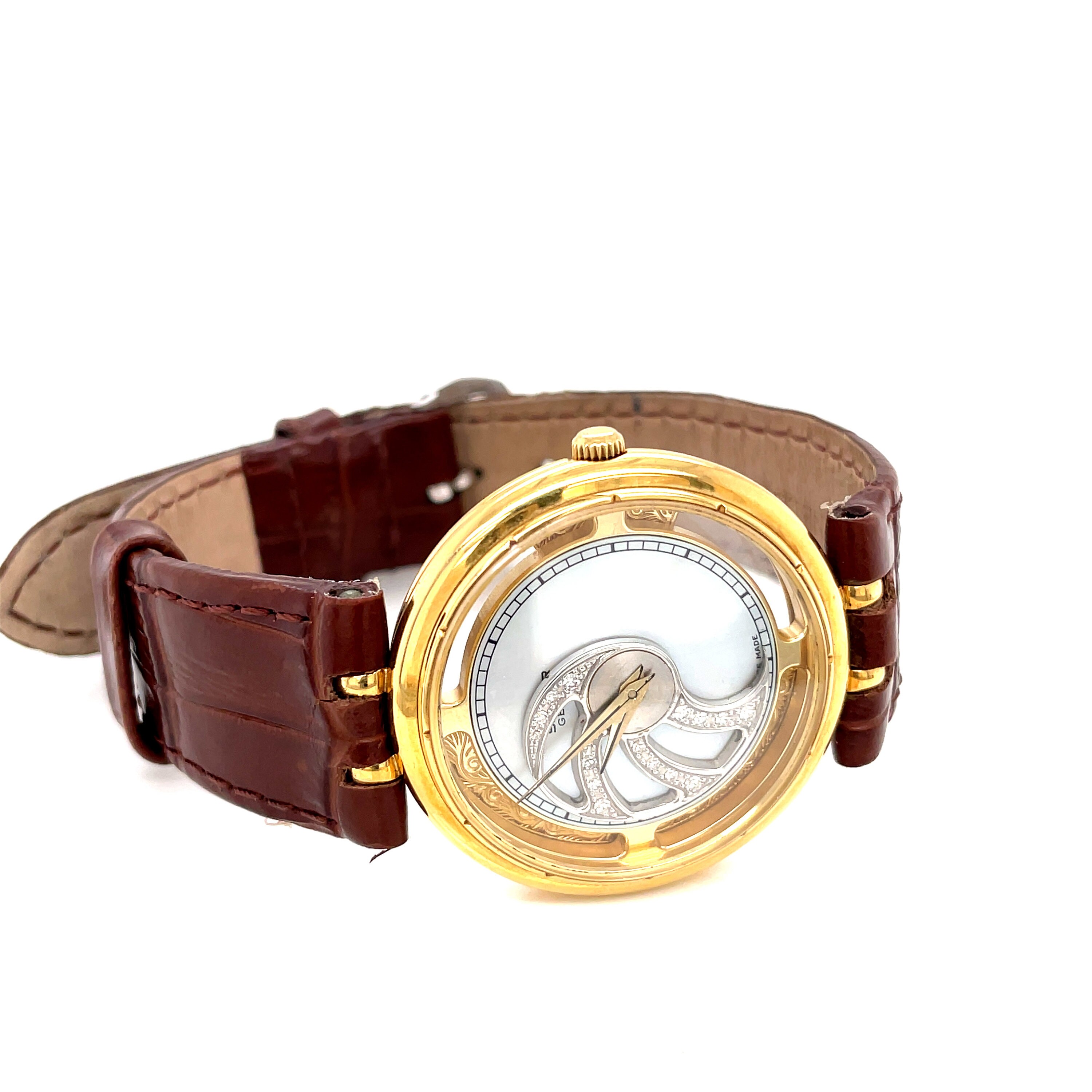 Vintage Sarcar Geneve Skeleton Watch | 18K Gold Case | Rare Swiss-made ...