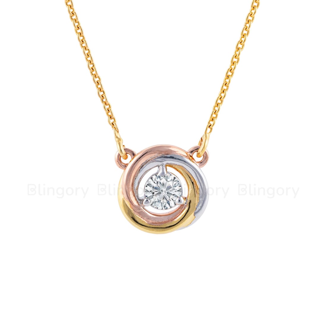 Unity Diamond Necklace Set | Tri-colour Gold Jewelry | Lab or Natural ...