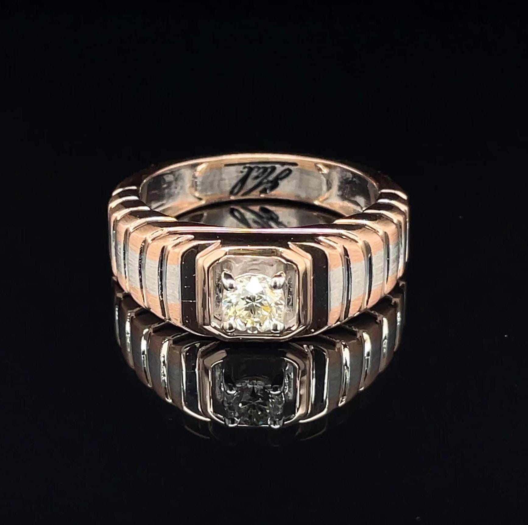 Men's Diamond Ring – MS Dhoni Signature Inspired Design, Elegant 14K ...