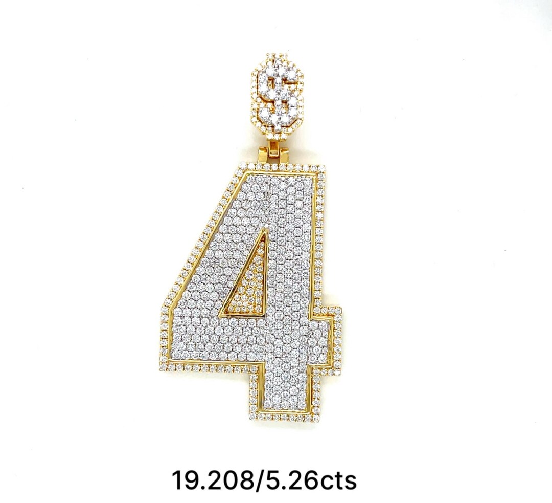 Custom Made Iced Out Diamond Pendant, Name, Letter, Number Pendant ...
