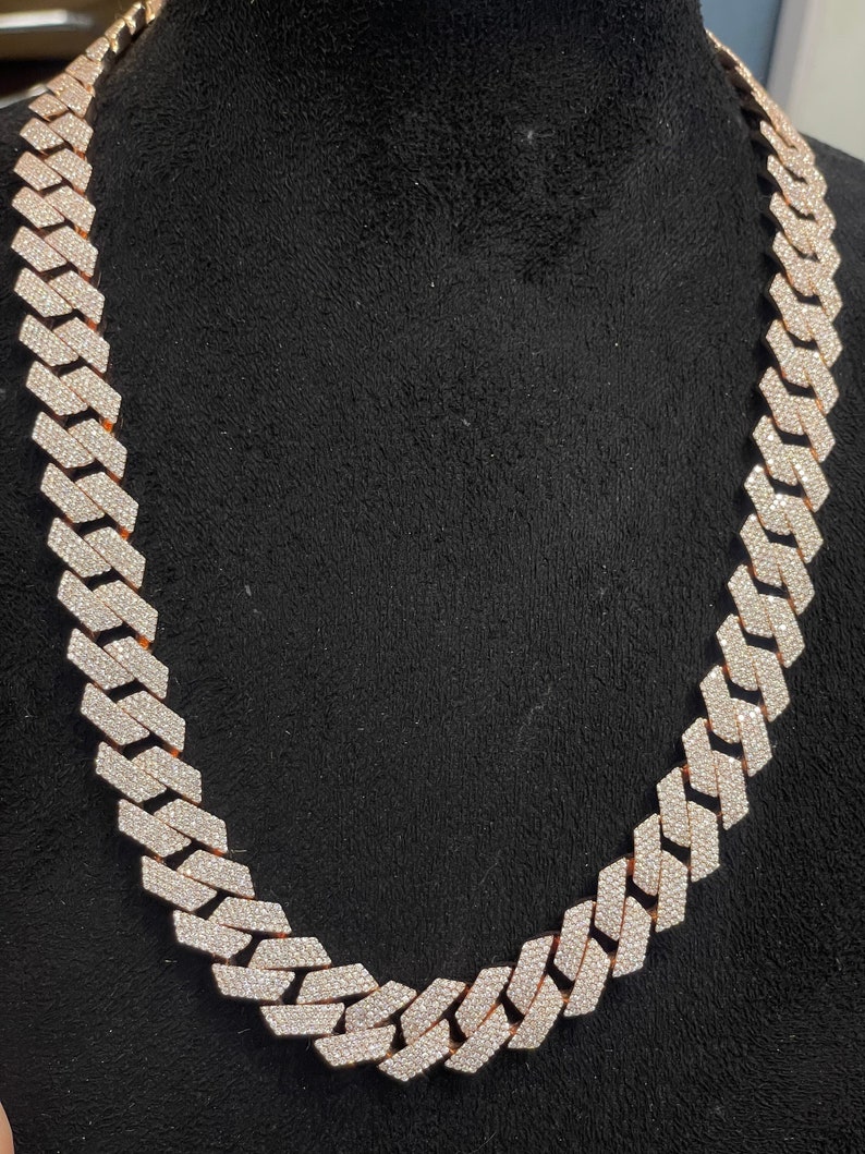 16 Mm Fully Iced Out VVS Diamond Cuban Chain Custom Moissanite Hip Hop ...