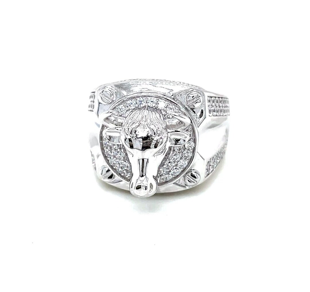 Men's Ring 925 Silver Iced Out Diamond Rings , Rapper Mens Ring ...
