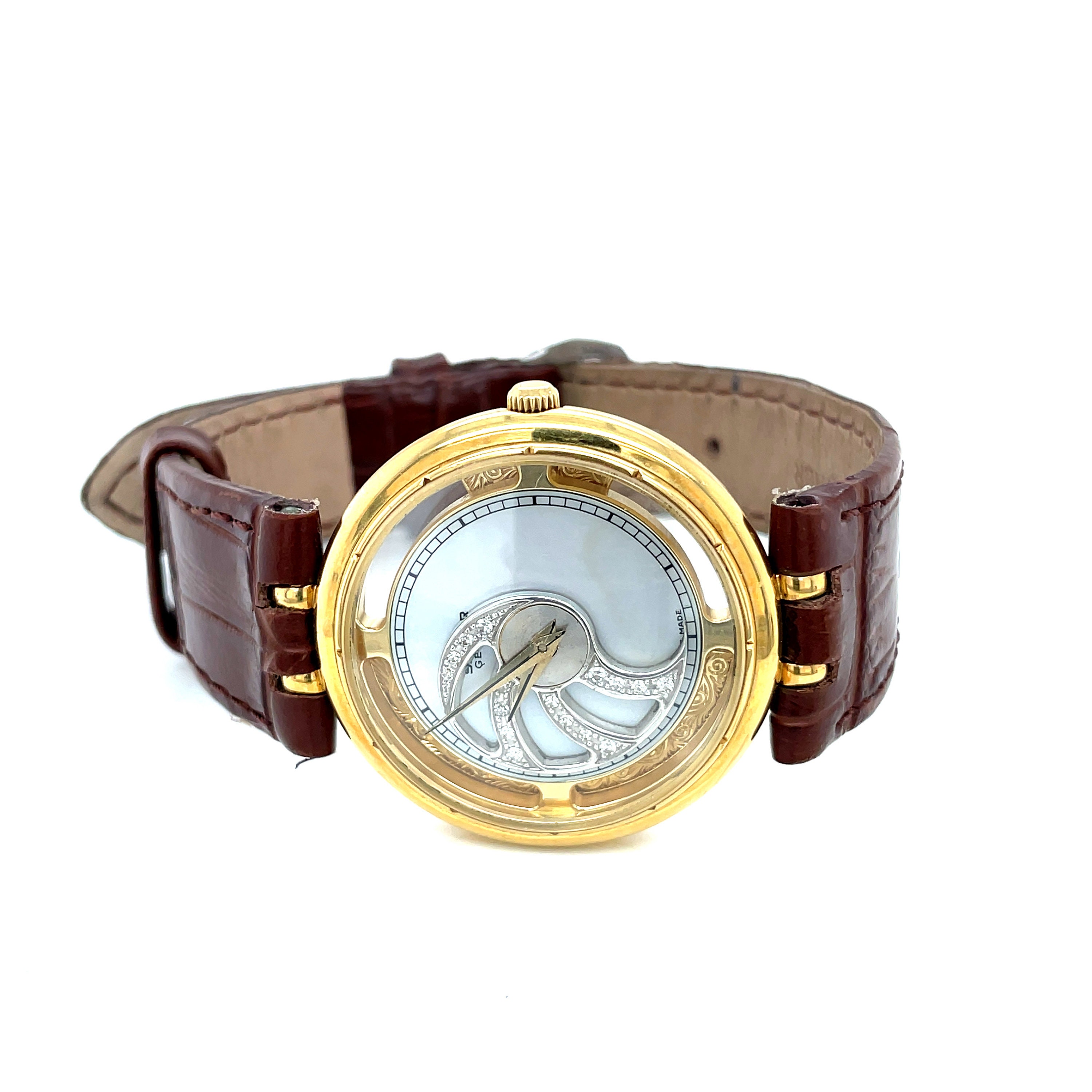 Vintage Sarcar Geneve Skeleton Watch | 18K Gold Case | Rare Swiss-made ...