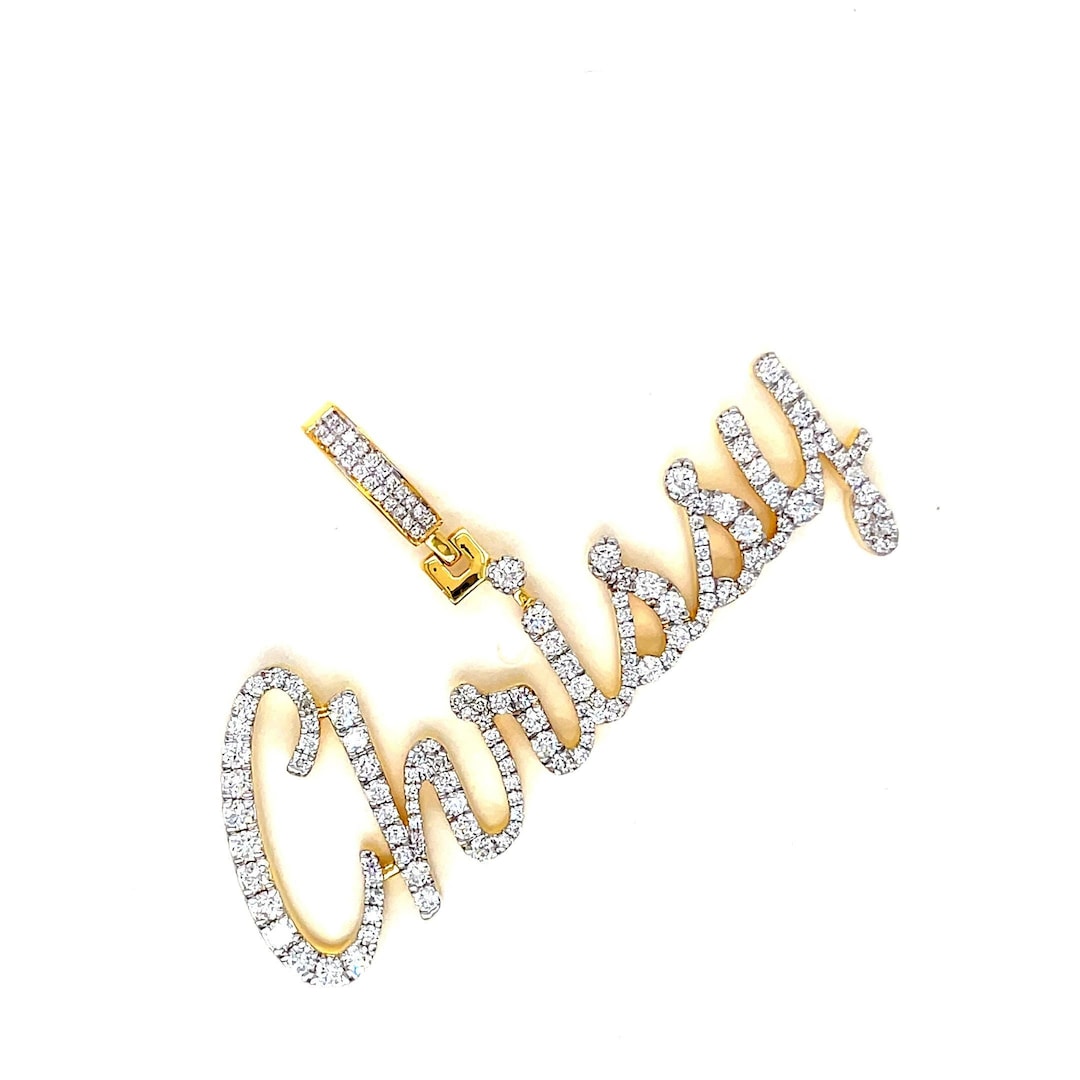 Iced Out Diamond Pendant, Custom Order Name Pendant, Hip Hop Pendant ...