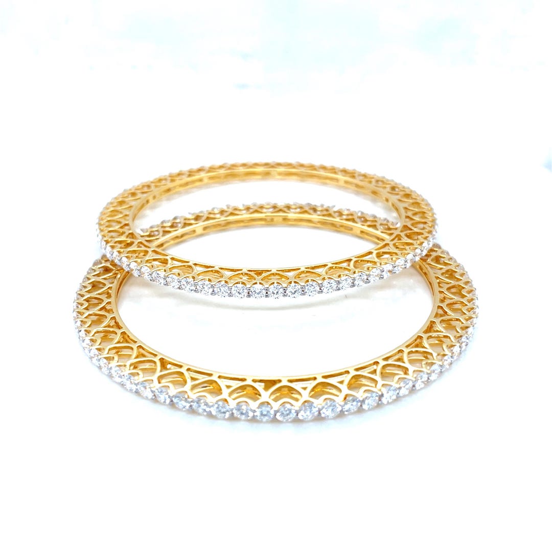 Traditional Indian Diamond Wedding Bangles | 10 Pointer Diamonds | 10K ...