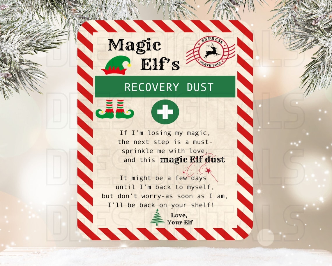 Elf Dust, Magic Elf Dust, Elf Recovery Dust, Elf Dust Printable - Etsy