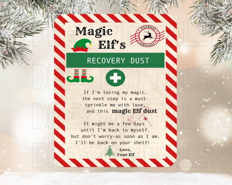 Elf Dust, Magic Elf Dust, Elf Recovery Dust, Elf Dust Printable - Etsy