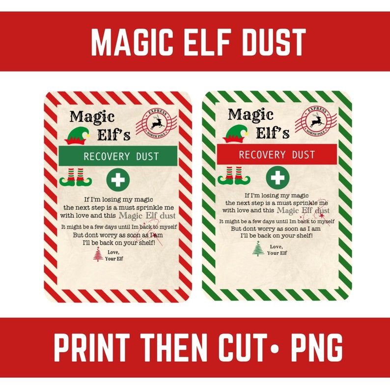 Elf Dust, Magic Elf Dust, Elf Recovery Dust, Elf Dust Printable - Etsy