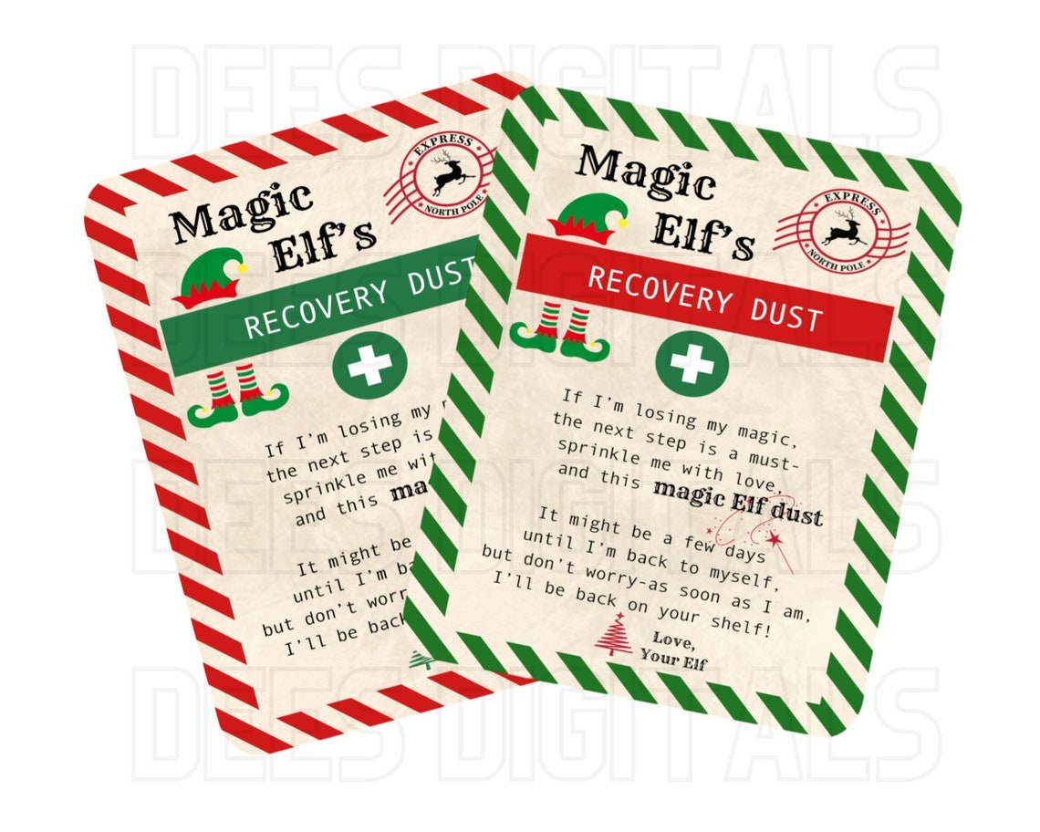 Elf Dust, Magic Elf Dust, Elf Recovery Dust, Elf Dust Printable - Etsy