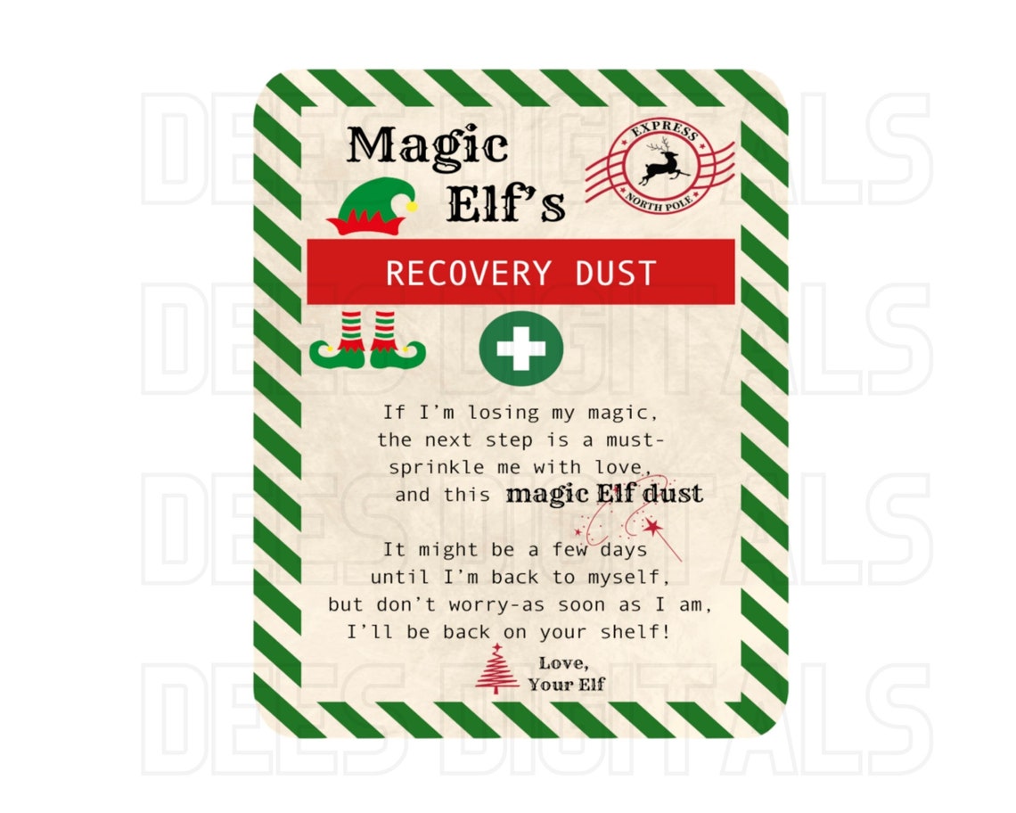 Elf Dust, Magic Elf Dust, Elf Recovery Dust, Elf Dust Printable - Etsy