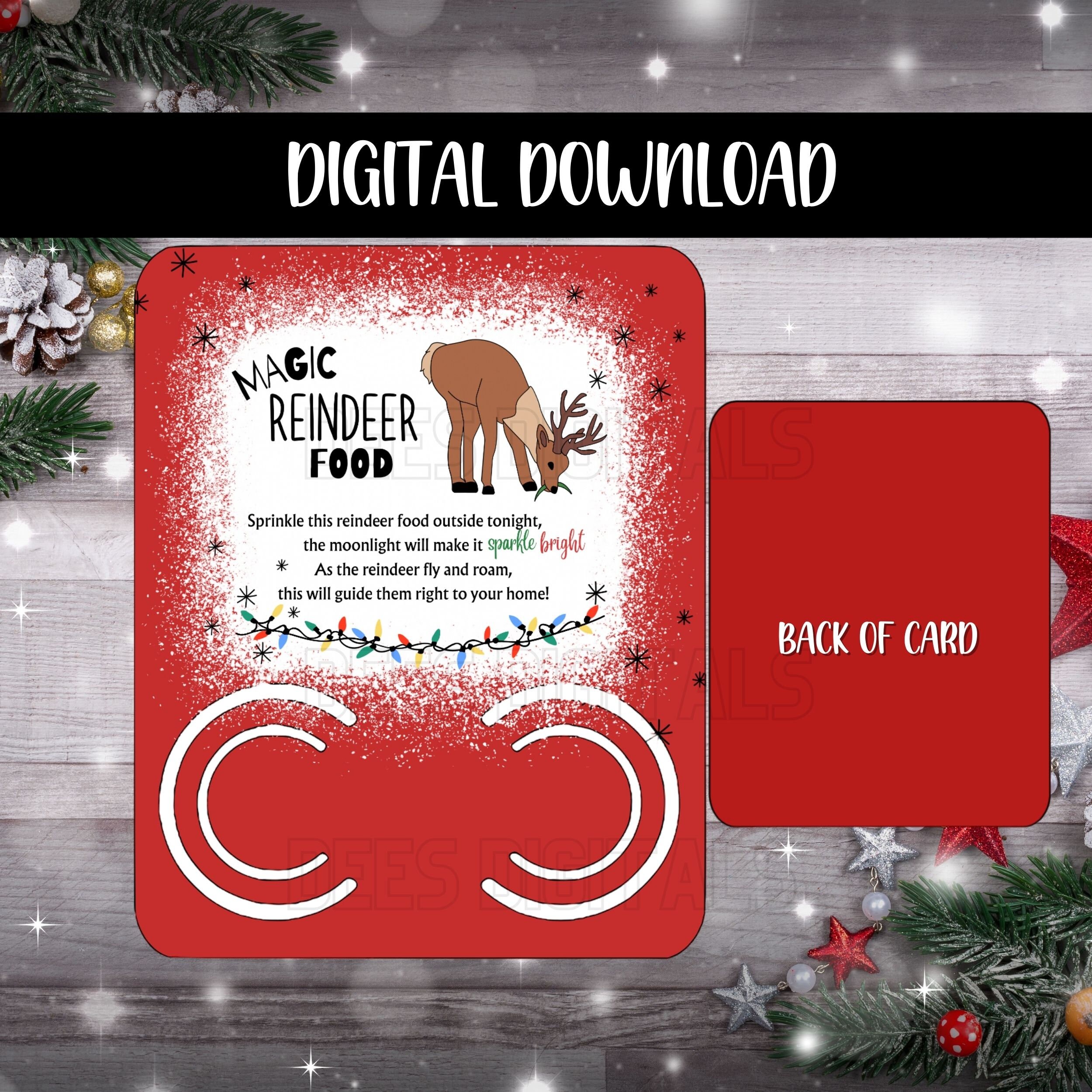 Reindeer Food Card PNG, Magic Reindeer Food, Reindeer Food - Etsy