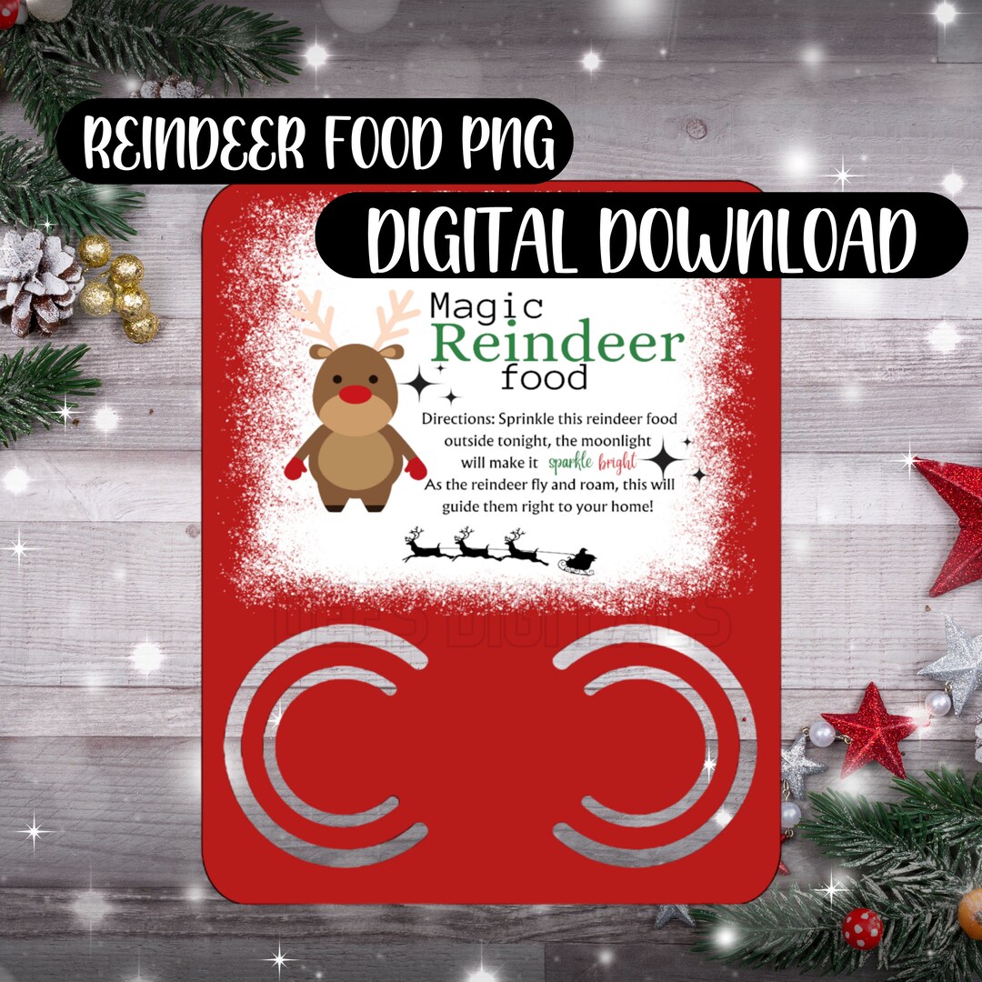 Reindeer Food PNG, Reindeer Food Card, Reindeer Food Card Template ...