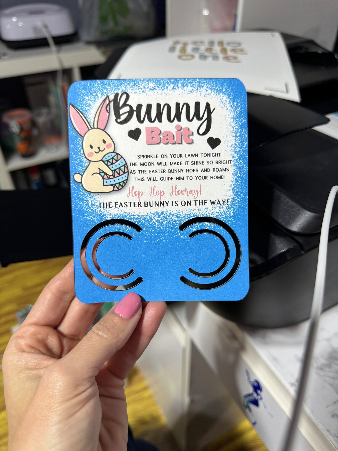 Easter Bunny Bait Card PNG Downloadable File Diy Printable File Easter ...