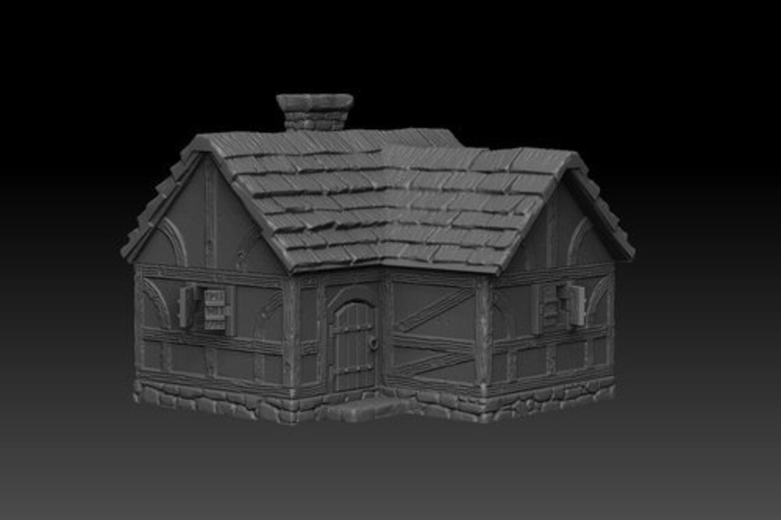 Medieval Small House 3D Printed in 28mm Scale by Dark Realms - Etsy