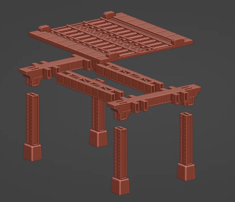 Elevated Railway Station Miniatures Terrain for Modern, Pulp, or Post-apocalypse Wargames 3D ...