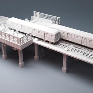 Elevated Railway Station Miniatures Terrain for Modern, Pulp, or Post-apocalypse Wargames 3D ...
