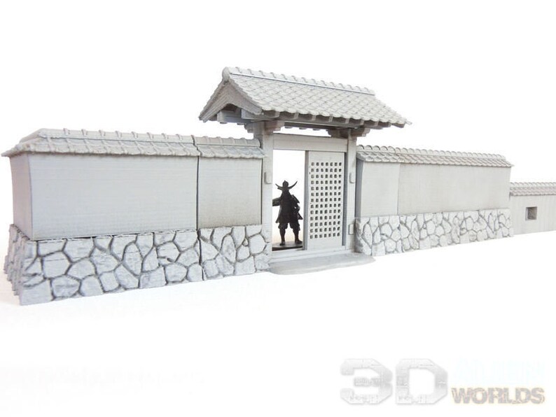 Samurai Stone Walls Miniatures Terrain 3D Printed in 28mm - Etsy