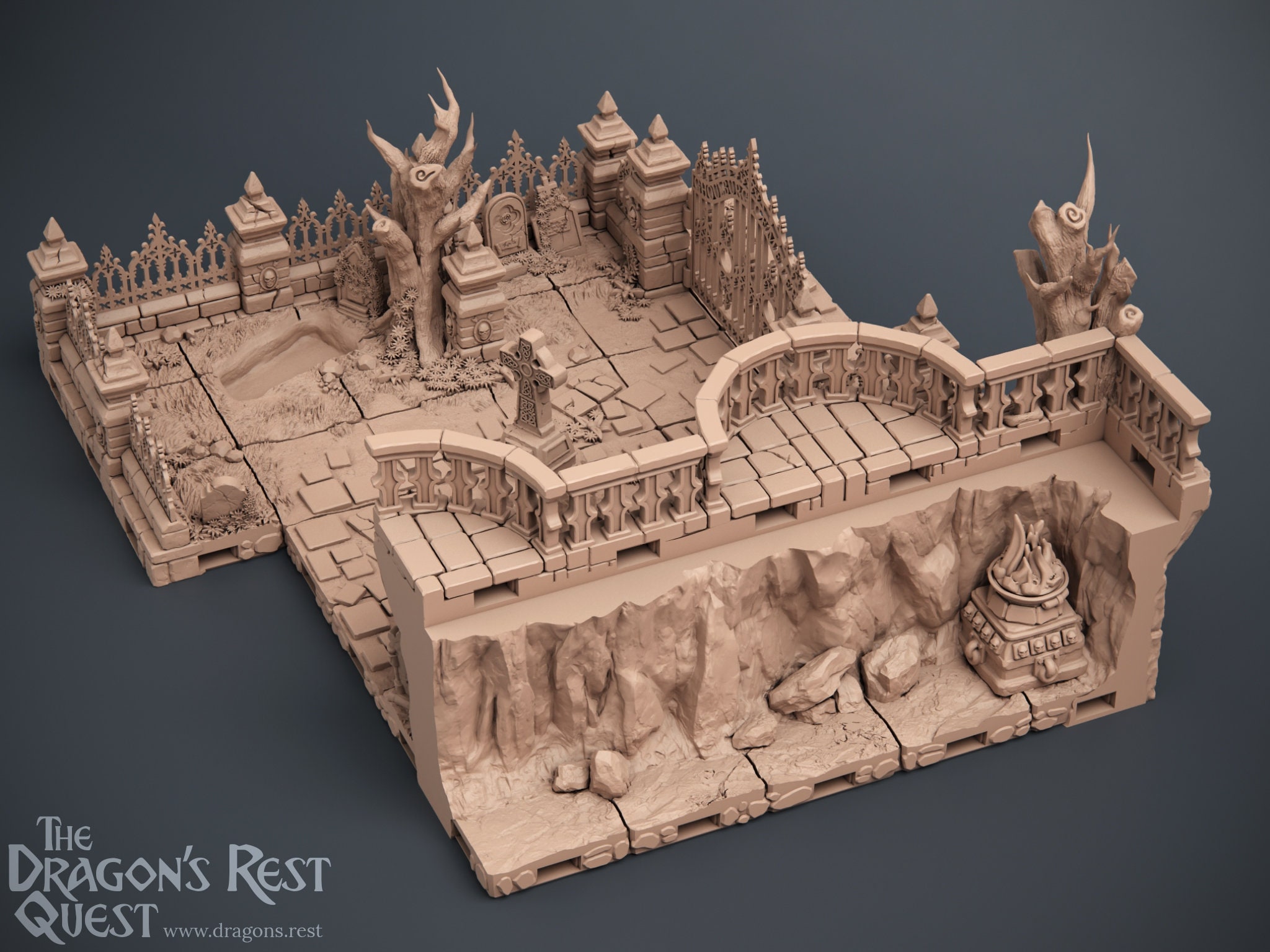 Fantasy Miniatures Graveyard and Crypt Terrain the Ghoulburg in 28mm by ...