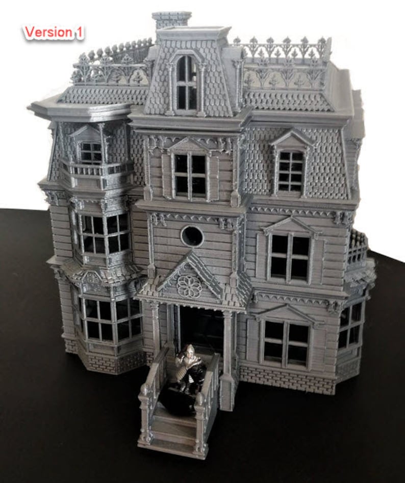 28mm Scale Victorian Mansion 3D Printed Model for Wargames and Tabletop ...