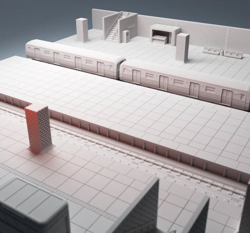 Subway Metro Station Full 3' X3' Layout Miniatures Terrain 3D Printed ...