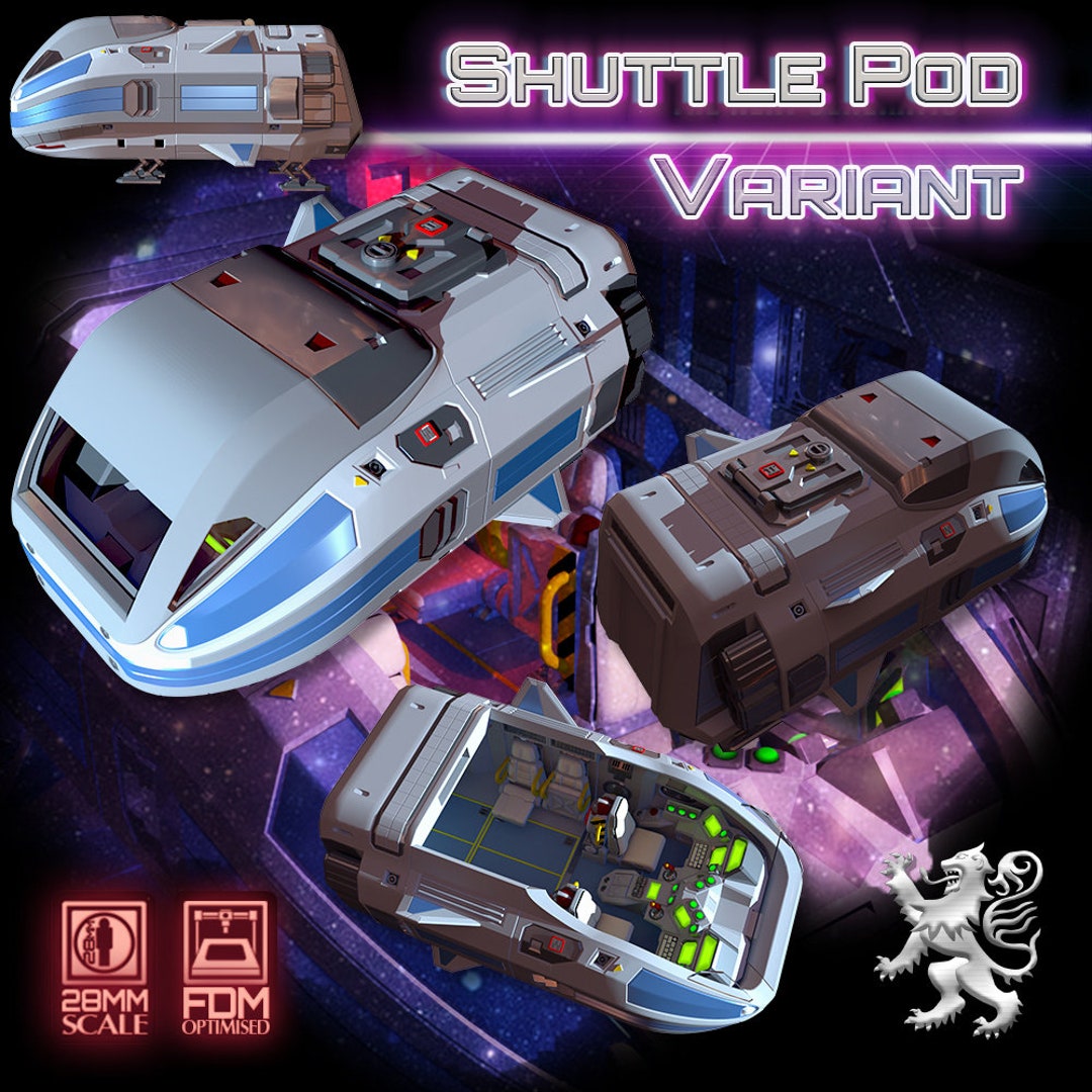 Shuttle Pod Variant Science Fiction Miniature Spaceship Terrain in 28mm ...