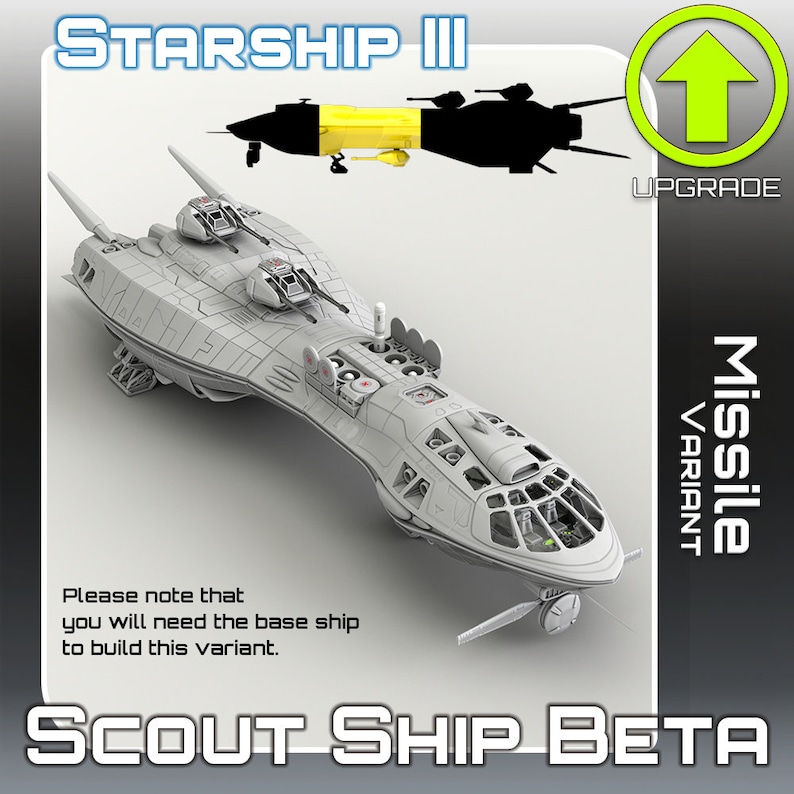 Science Fiction Miniatures Scout Ship Beta in 28mm by 2nd Dynasty - Etsy