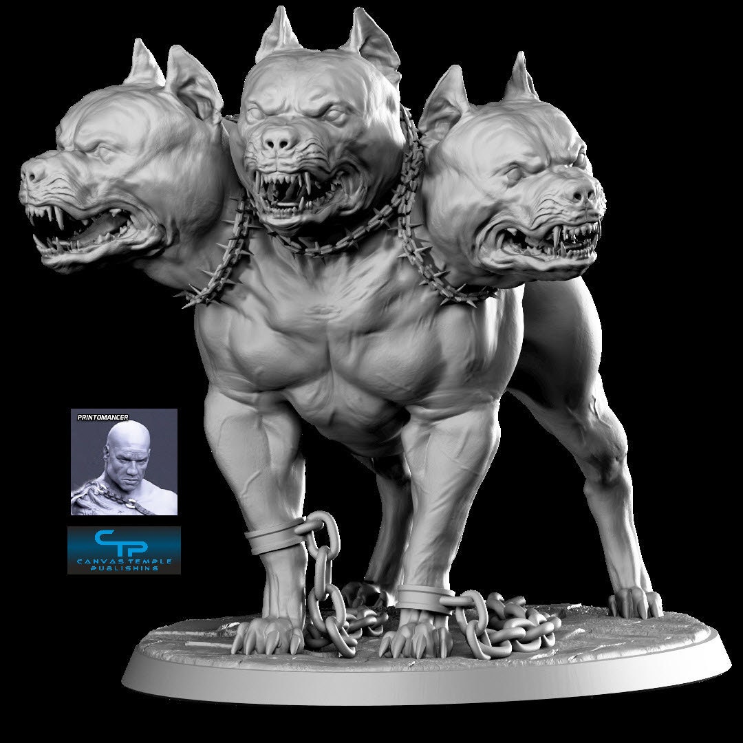 Cerberus Resin Printed Miniature or Bust in 32mm or 75mm by - Etsy