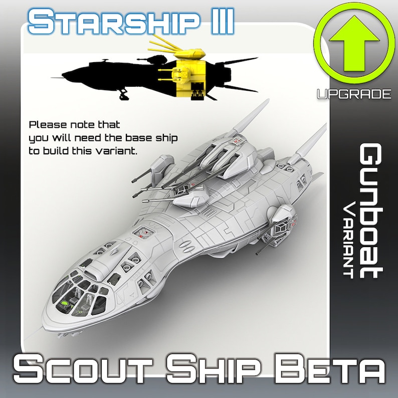 Science Fiction Miniatures Scout Ship Beta in 28mm by 2nd Dynasty - Etsy