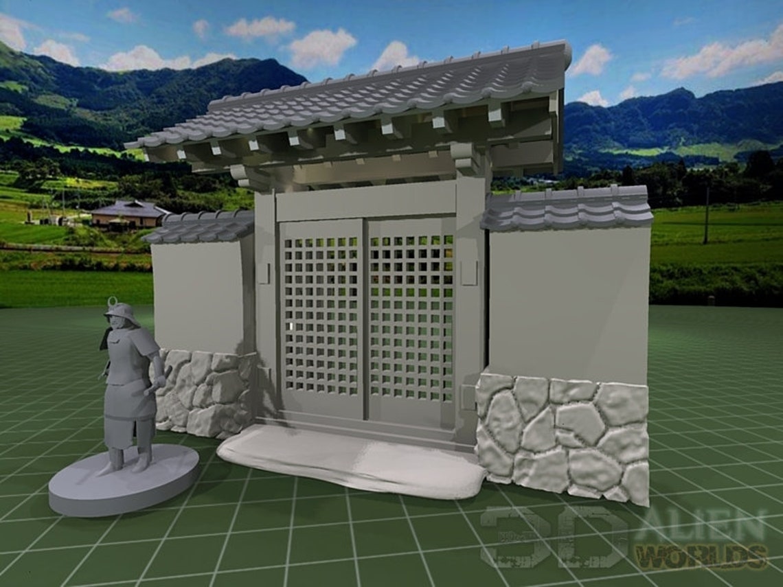 Samurai Stone Walls Miniatures Terrain 3D Printed in 28mm - Etsy