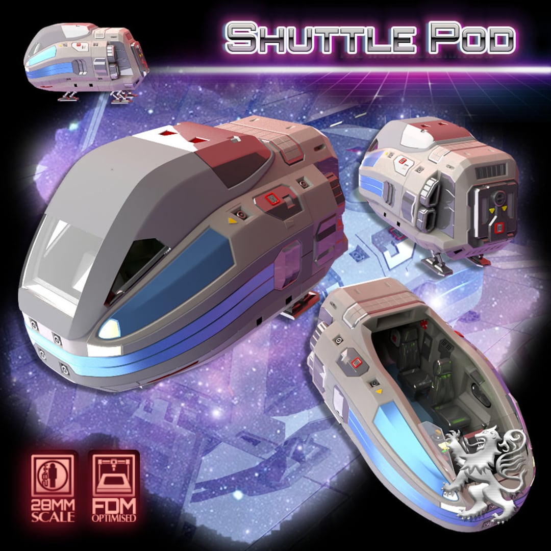 Shuttle Pod Science Fiction Miniature Spaceship Terrain in 28mm by 2nd ...