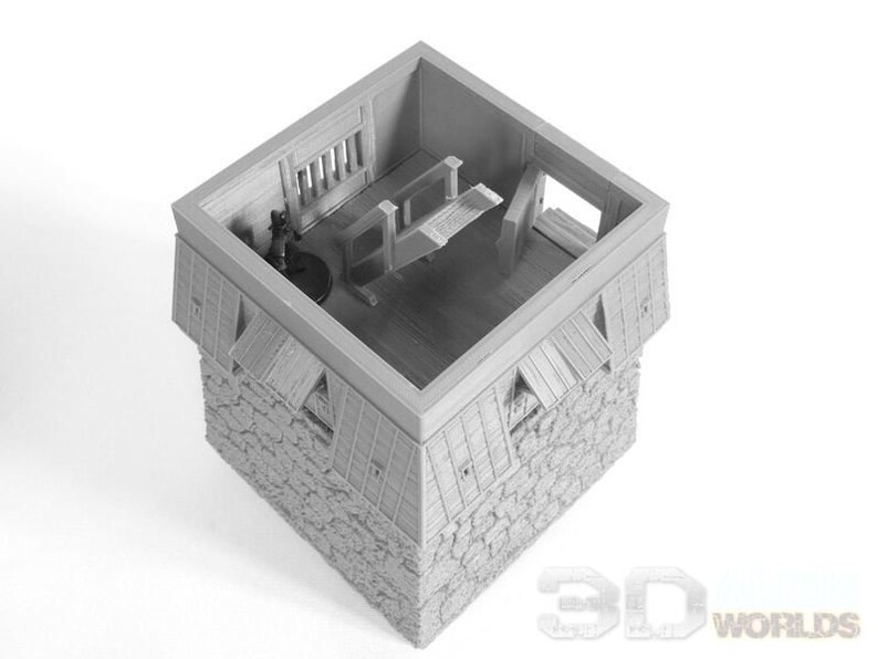 Samurai Castle Corner Tower Miniatures Terrain 3D Printed in - Etsy