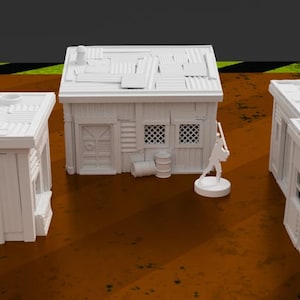 Shanty Town Shacks Miniatures Terrain for Post or Zombie Apocalypse 3D ...