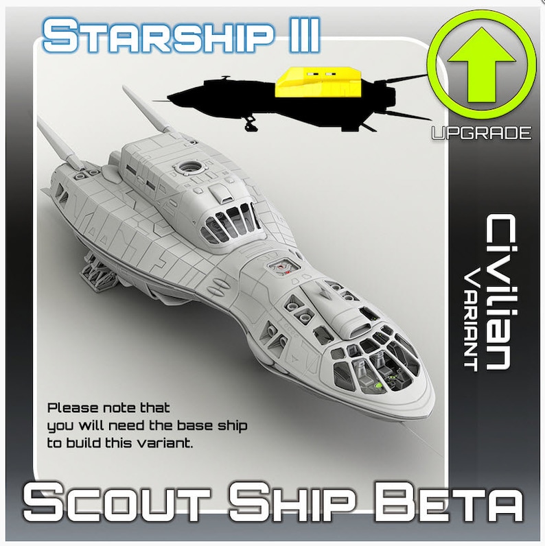 Science Fiction Miniatures Scout Ship Beta in 28mm by 2nd Dynasty - Etsy