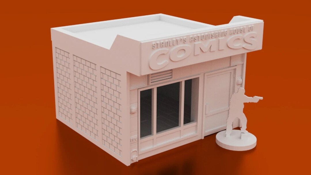 Comic Book Shop Miniatures Terrain for Post or Zombie Apocalypse 3D ...