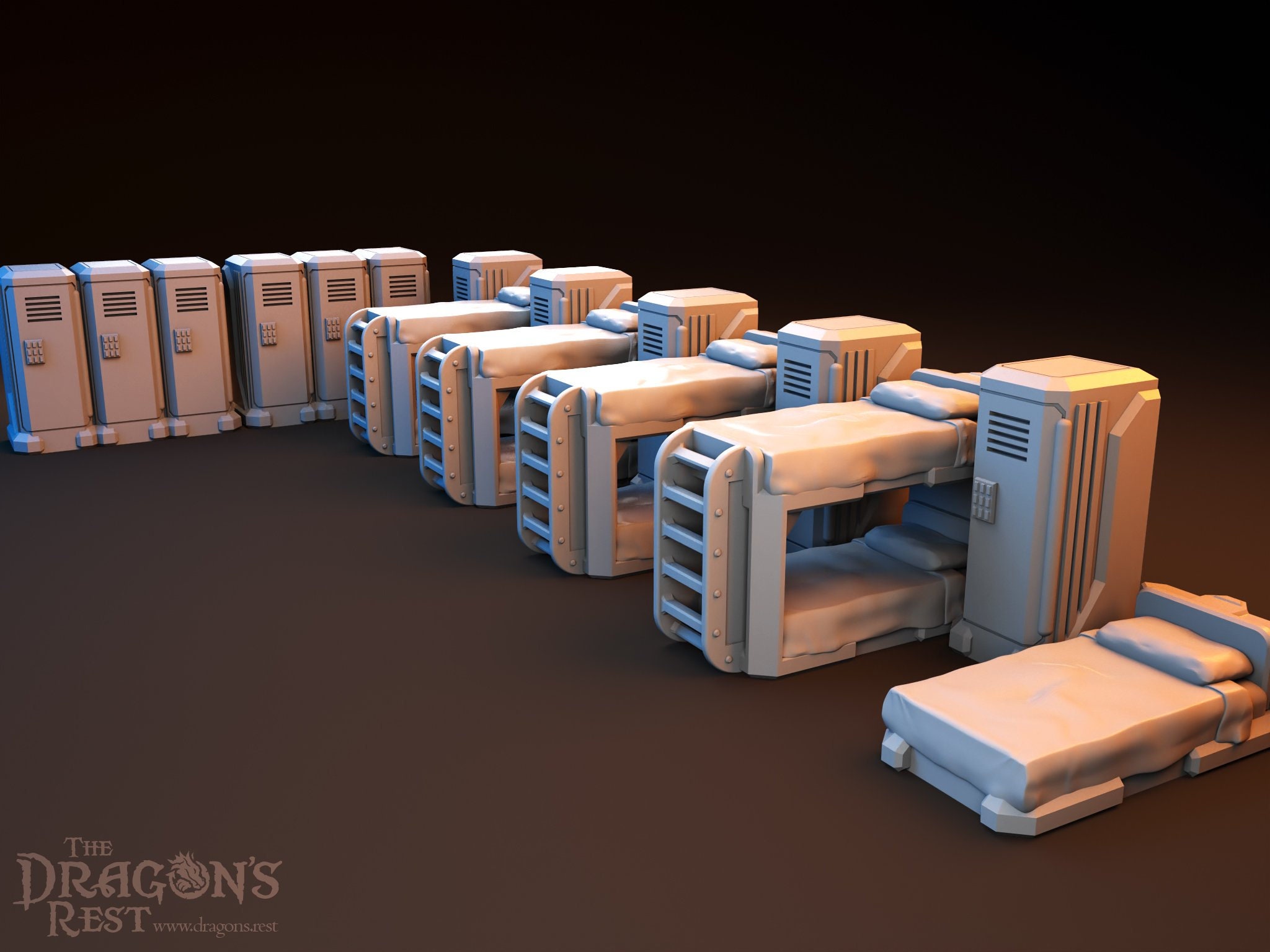 Science Fiction Miniatures Crew Quarters Set Scatter Terrain in 28mm by ...