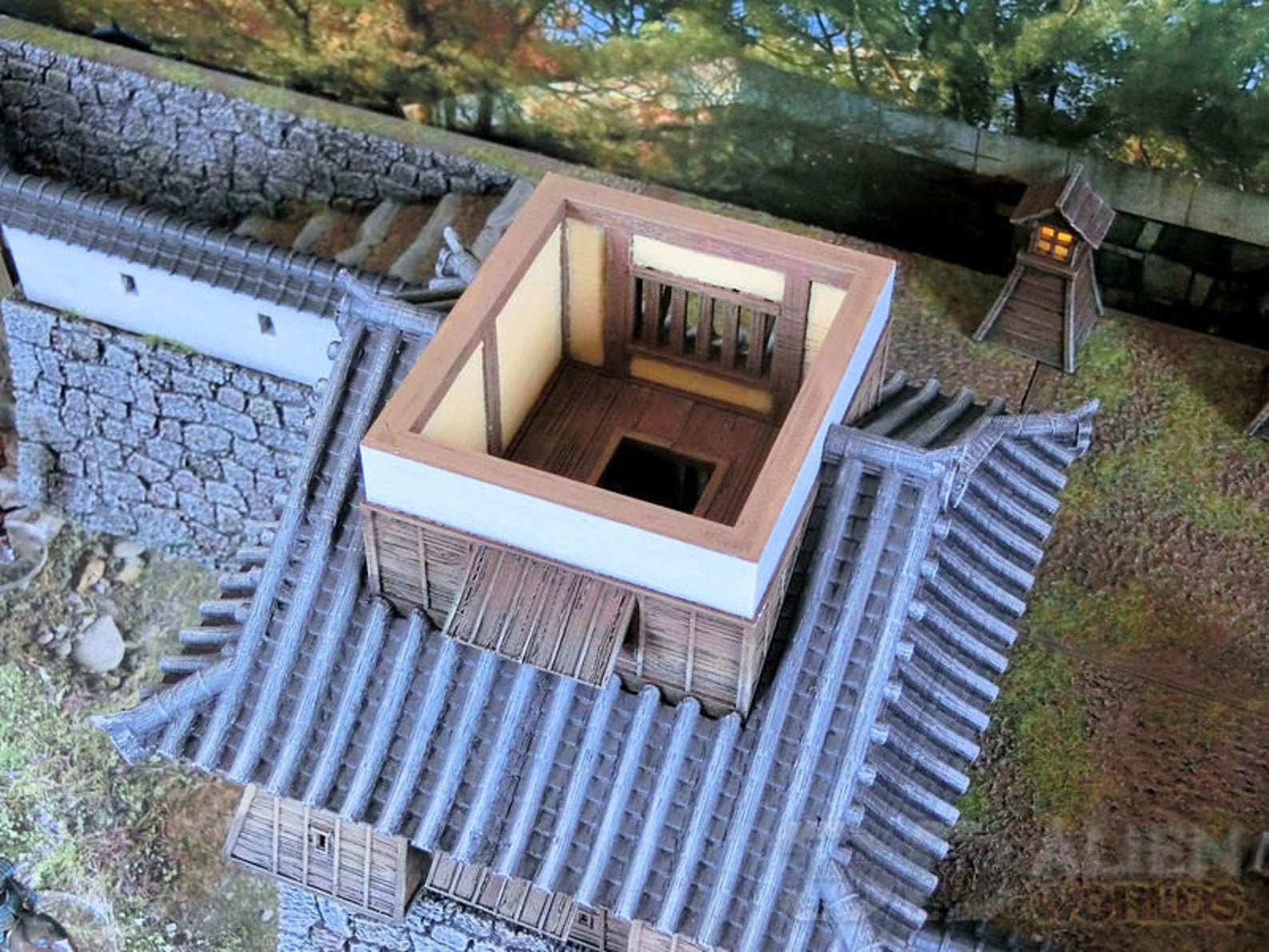 Samurai Castle Corner Tower Miniatures Terrain 3D Printed in - Etsy