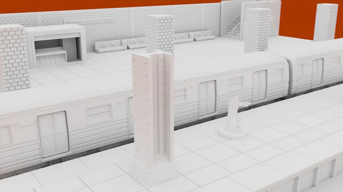 Subway Metro Station Full 3' X3' Layout Miniatures Terrain 3D Printed ...