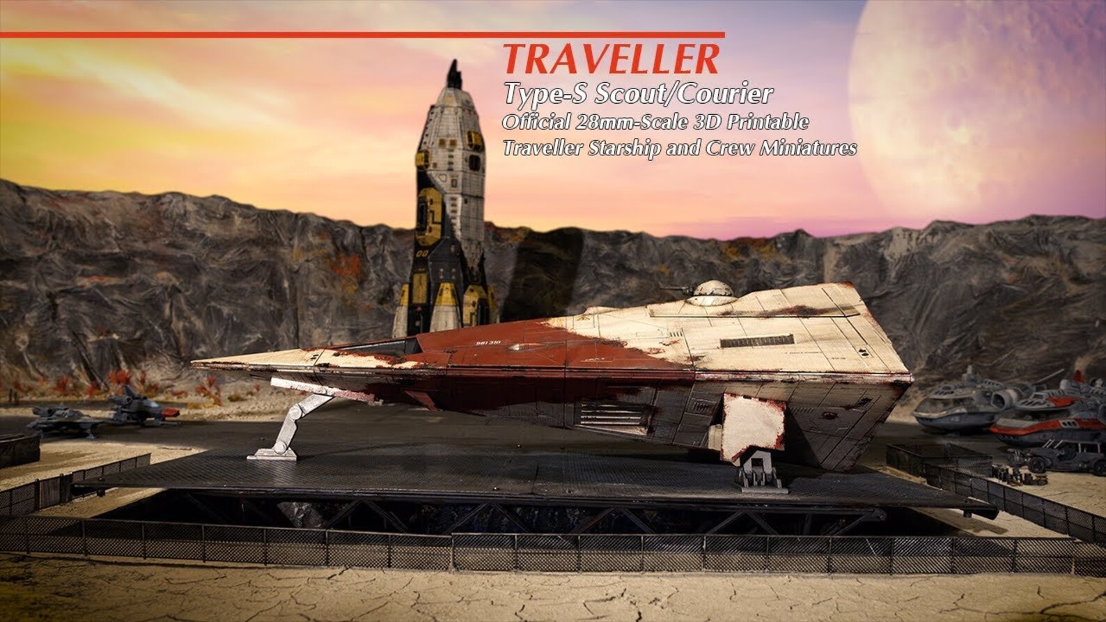 Traveller Type S Scout Courier Science Fiction Miniature in 28mm by 2nd ...