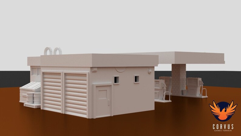 Gas Station Miniatures Terrain for Post or Zombie Apocalypse 3D Printed ...
