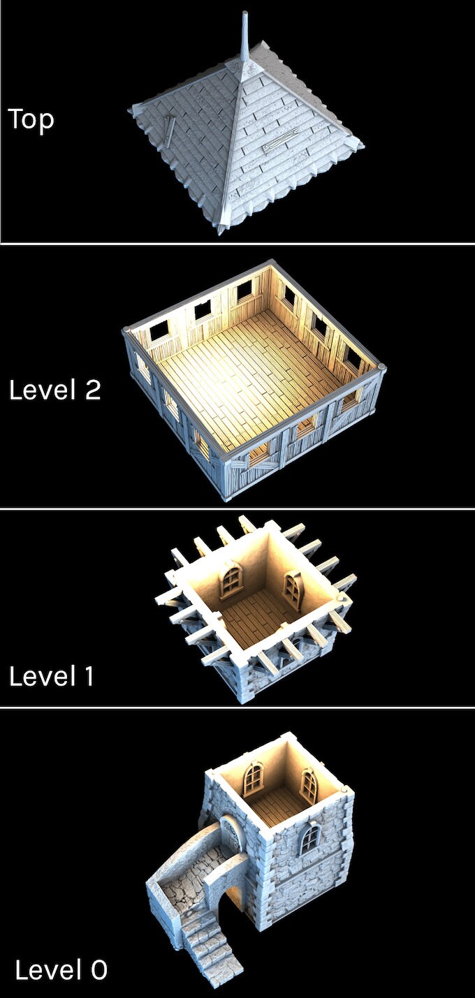 Defense Tower Medieval Wargame Terrain 3D Printed in 28mm - Etsy