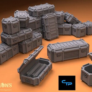 Science Fiction Miniatures Containers Set Terrain by Dragon's Rest - Etsy