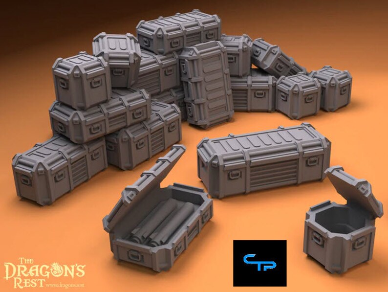 Science Fiction Miniatures Containers Set Terrain by - Etsy