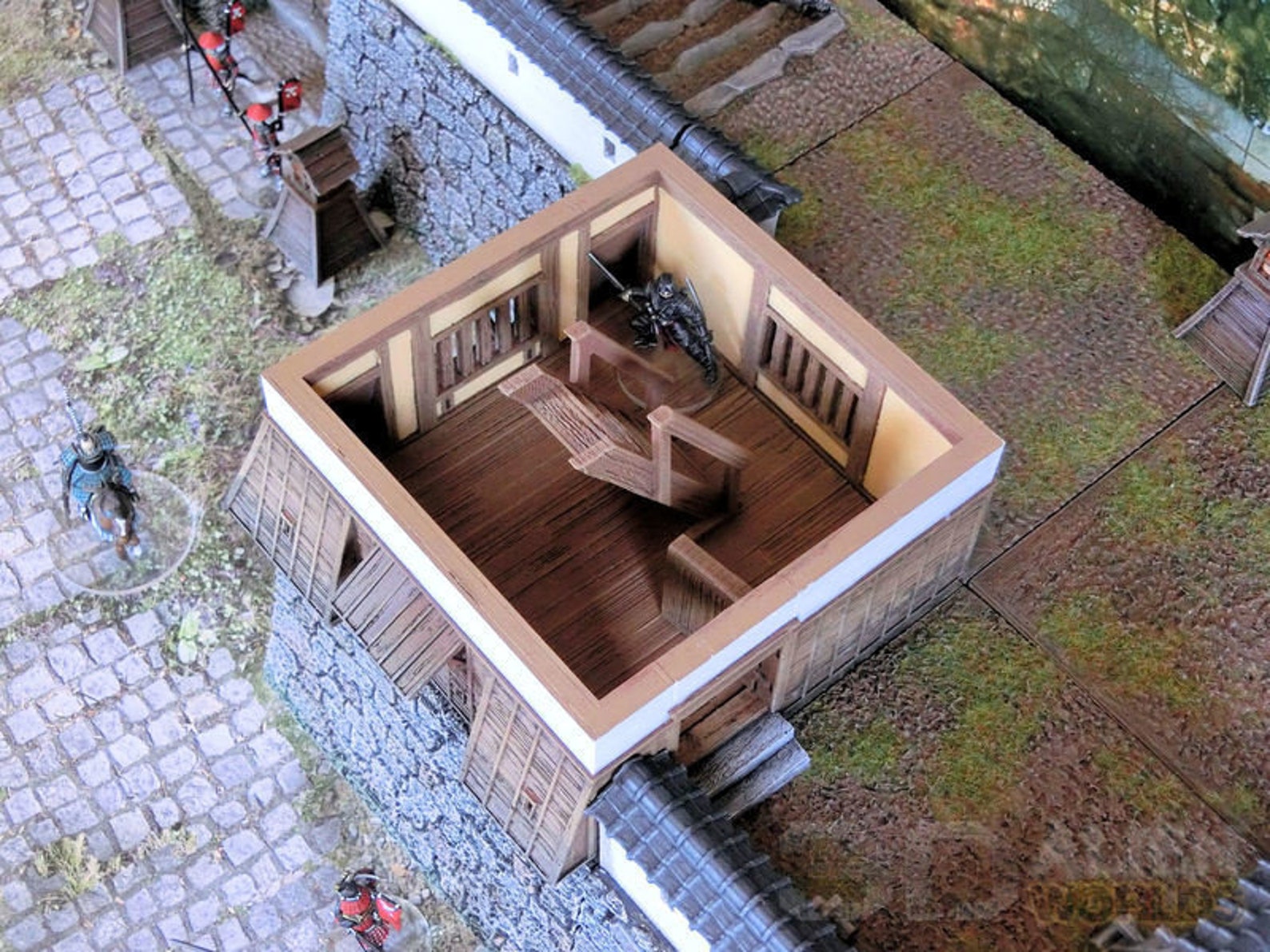 Samurai Castle Corner Tower Miniatures Terrain 3D Printed in - Etsy