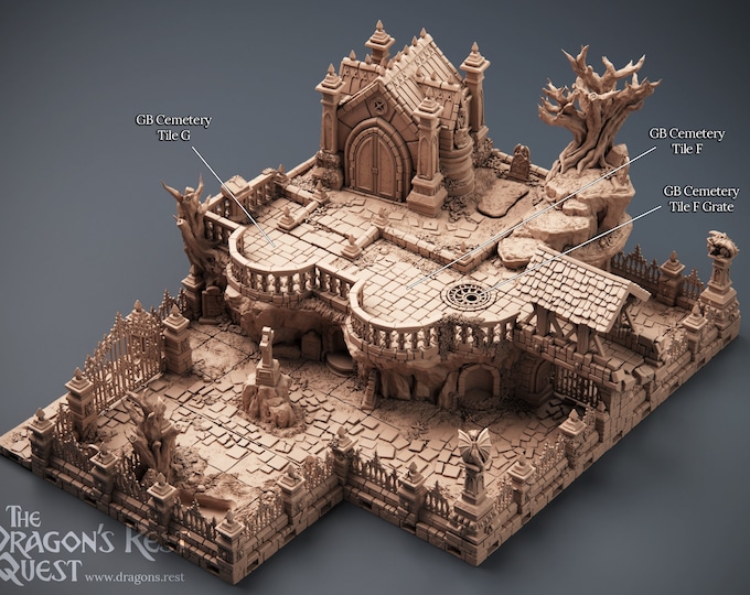 Fantasy Miniatures Graveyard and Crypt Terrain the Ghoulburg in 28mm by ...