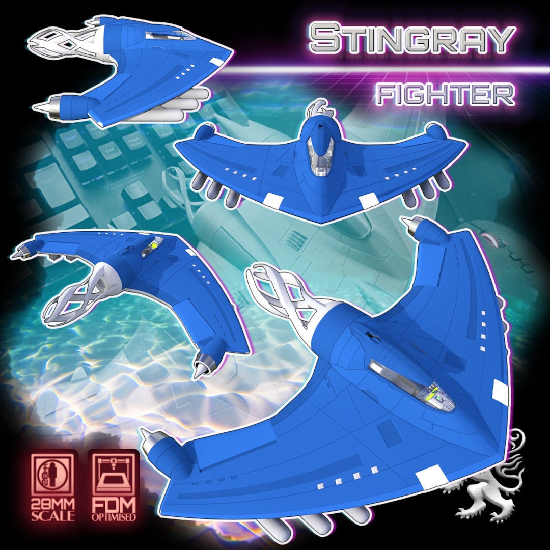 Stingray Transmedium Fighter Science Fiction Miniature Spaceship ...