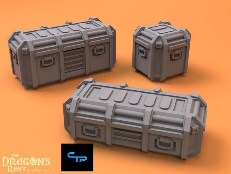 Science Fiction Miniatures Containers Set Terrain by Dragon's Rest - Etsy