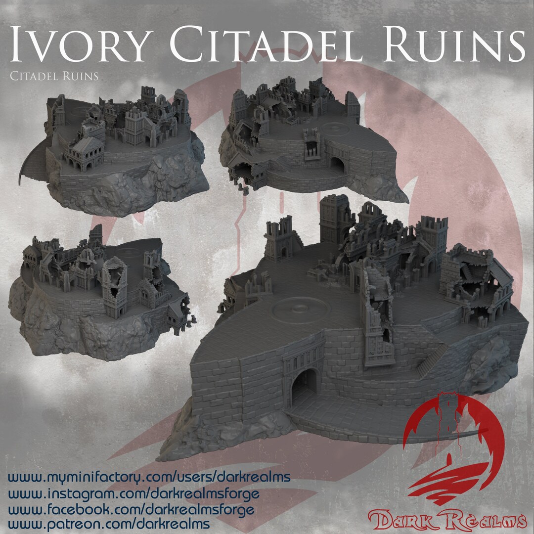 Ivory Citadel Ruins 3D Printed in 28mm Scale by Dark Realms Forge - Etsy