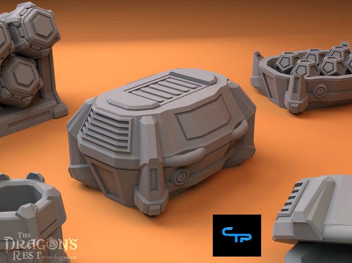 Science Fiction Miniatures Containers Set Terrain by Dragon's Rest - Etsy