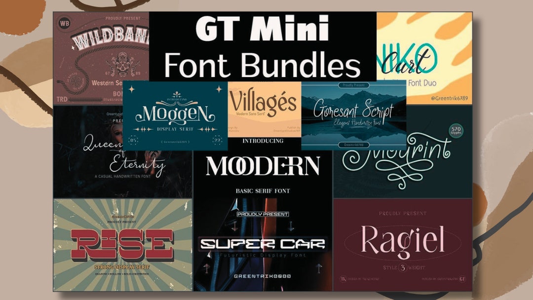 GT Mini Font Bundle, Handwritten Font, Wedding Font, Modern Font ...