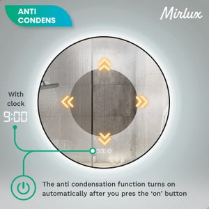Mirlux Bathroom Mirror With LED Lighting & Heating - Wall Mirror Round ...